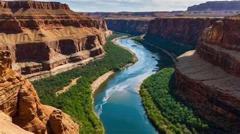 Premium Photo Panoramic View Of Grand Canyon With Colorado River