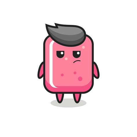 Cute Bubble Gum Character With Suspicious Expression 3397742 Vector Art