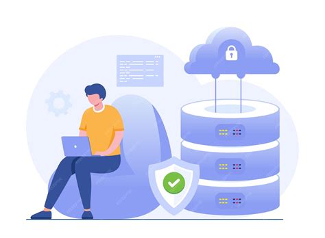 Premium Vector Data Server Concept Storage Technology Cloud System Database Template Of People