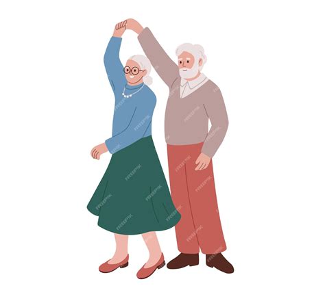 Premium Vector Elderly Couple Dancing Active Lifestyle Of Senior Man