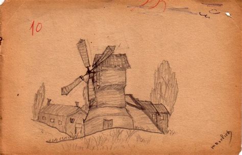 O Moara De Vant Desenata De Bunicul Meu In Copilaria Lui Desene Si Picturi De Corina Chirila