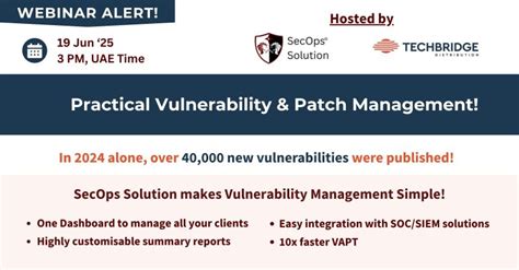 Secops Vulnerabilities Cybersecurity Patchmanagement Techbridge