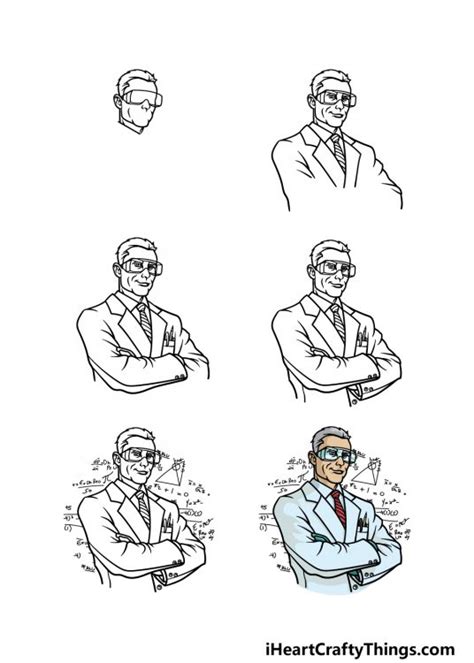 Scientist Drawing How To Draw A Scientist Step By Step