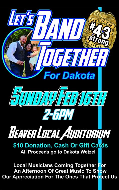 Lets Band Together Fundraiser Dakota Wetzel