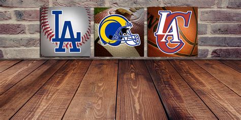 A Collection Of Los Angeles Sports Teams Football Basketball And