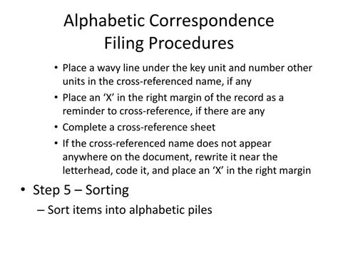 Ppt Alphabetic Filing Procedures Powerpoint Presentation Free Download Id 1651188