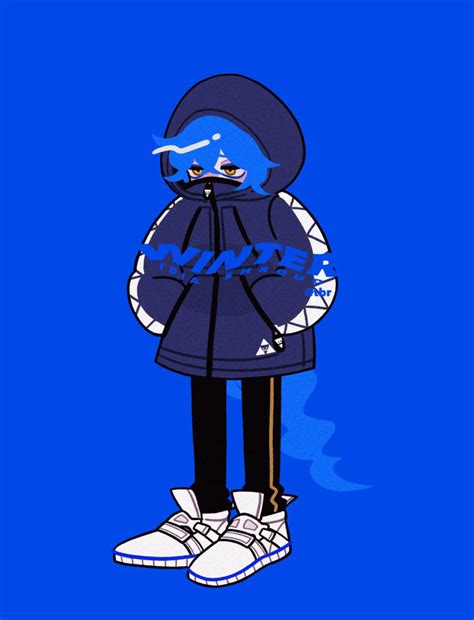 Safebooru 1boy Blue Background Blue Hair Blue Jacket Blue Theme