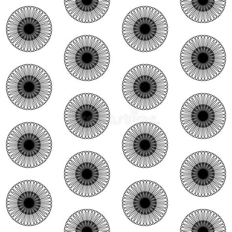 Black And White Seamless Pattern For Textile And Wrapping Paper Round