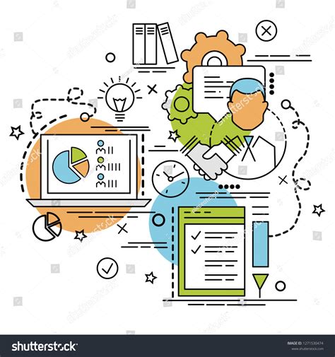Flat Colorful Design Concept Assessment Infographic Stock Vector