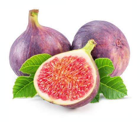 Fig Fruits With Fig Leaves And Slices Of Fig Isolated On White