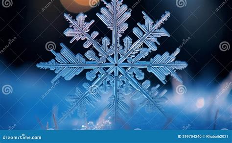 A Macro Shot Of A Snowflake S Intricate Design Stock Illustration Illustration Of Reflection