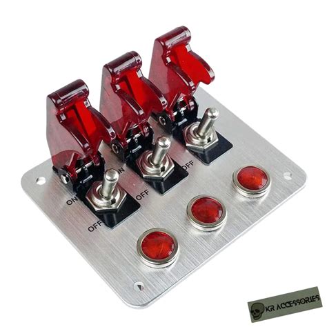 Kr Automotive Toggle Switch Panel With Red Indicator Lights And Relay