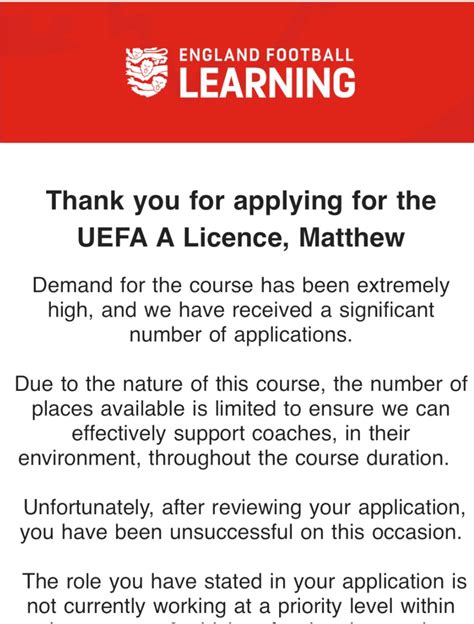 Gutted With The Unsuccessful Application For This Years Uefa A License But Grateful For Another