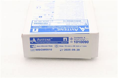 New Bard 1010090 Avitene Microfibrillar Collagen Hemostat Sheet 70mm X 35mm Disposables