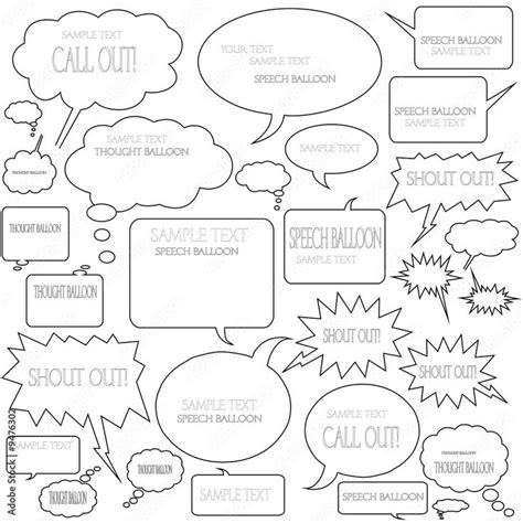 Comic Dialogue Balloon Set Stock Illustration Adobe Stock в 2024 г