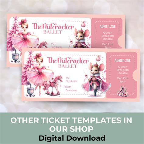 Editable Nutcracker Ticket Personalized Nutcracker Ballet Etsy