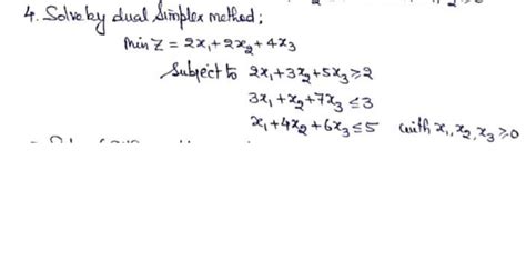 Solved Solve This Problem With Dual Simplex Method And Find