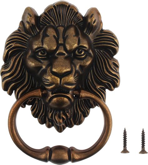 Hojlkld 6 Inch Lion Head Knocker Classical Decorative Front Door