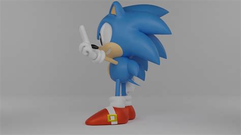 Classic Sonic 3d Model Rigged Cgtrader