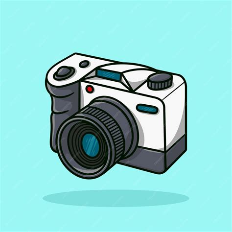 Ilustración De Vector De Dibujos Animados De Cámara Vector Premium