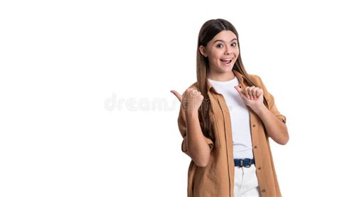 Tween Trendy Girl Smile Trendy Teen Girl Isolated On White Background