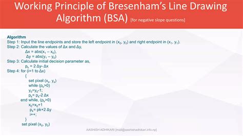Working Principle Of Dda And Bresenham Line Drawing Explaination With Example Pptx Graphics