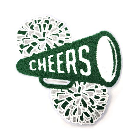 Cheers Cheerleader Pom Poms Megaphone Chenille Patch Tackletwill