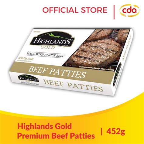 Cdo Highlands Gold Premium Beef Patties 452g Shopee Philippines