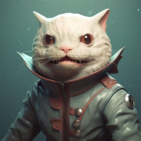 There Is A Cat In A Space Suit With A Weird Face Generative Ai