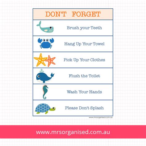 Bathroom Routine Posters Free To Download