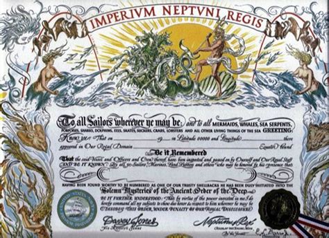 Navy Shellback Certificate