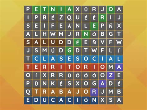 Causas De La Desigualdad Wordsearch