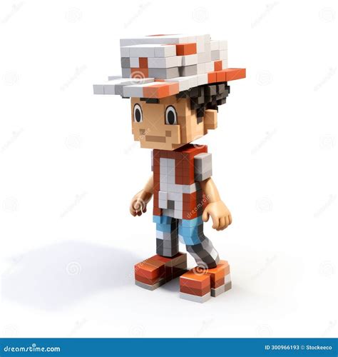 Pixel Pokemon Figurine In The Style Of Fernando Amorsolo And Bill Watterson Royalty Free Stock