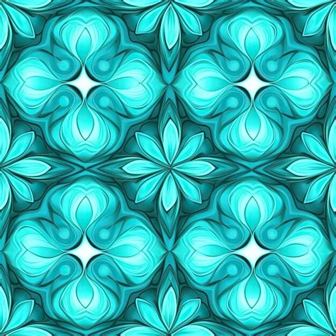 Premium Ai Image Beautiful Classy Seamless Turquoise Color Dominant Vintage Pattern Ai Generated