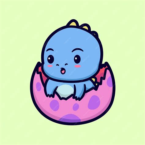 Premium Vector Vector Illustration Of Cute Cartoon Dinosaur Hatching