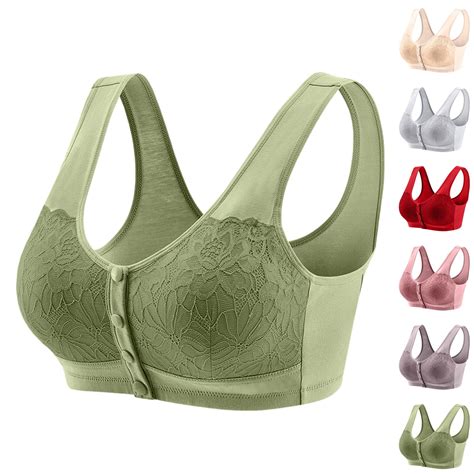 Daisy Bras For Older Women Front Closure 2025 No Underwire Full Coverage Wireless Bra Soft