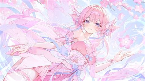 Anime Girls Anime Pink Dress Smiling Hd Wallpaper Wallpaperbetter