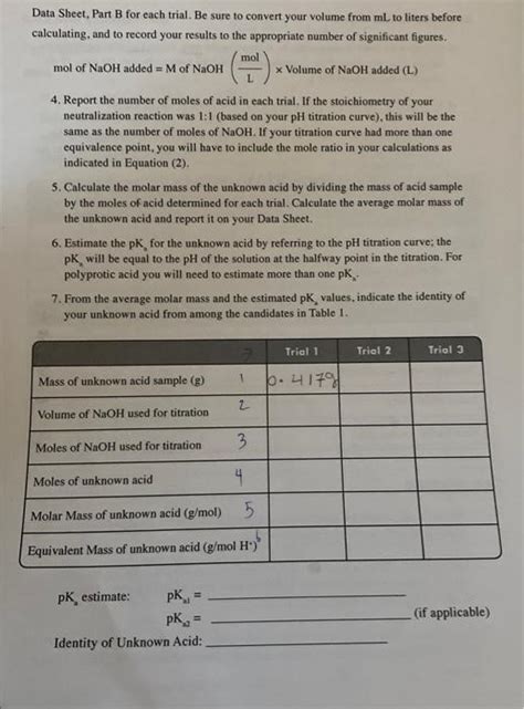 Molarity Of NaOH M Pink CALCULATIONS For Each Chegg