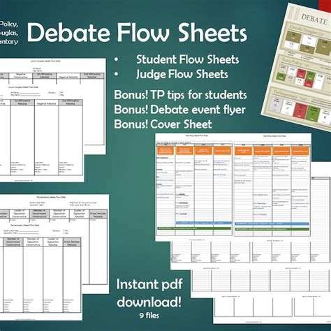 Lincoln Douglas Flow Sheets Etsy