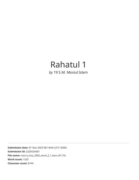 Rahatul 1 Fdffdfsfsvs Rahatul 1 By 19 S Mosiul Islam