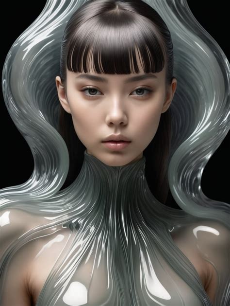 Premium Free Ai Images Translucent Slime Girl Image In The Style Of