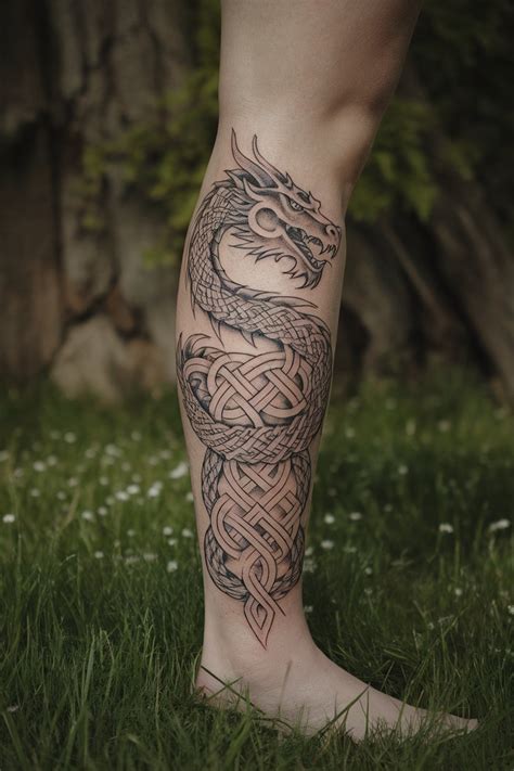 Dragon Tattoo For Womens Legs Symbolism Style And Placement Tips