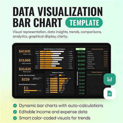 Data Visualization Bar Chart Template Excel Interactive Dashboard