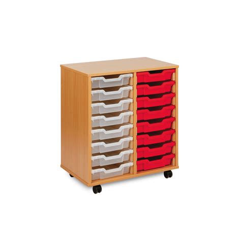16 Tray Mobile Tray Storage Unit Maple Leaf