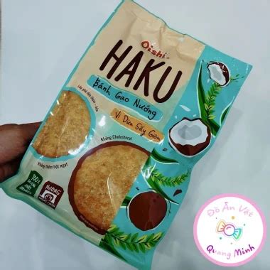 Bánh Gạo Nướng Haku Oishi Vị Dừa Sấy Giòn Bịch 138g 16 Gói Nhỏ Với