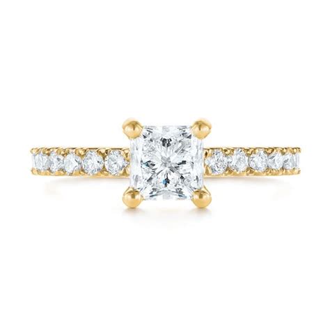 18k Yellow Gold Custom Princess Cut Diamond Classic Engagement Ring