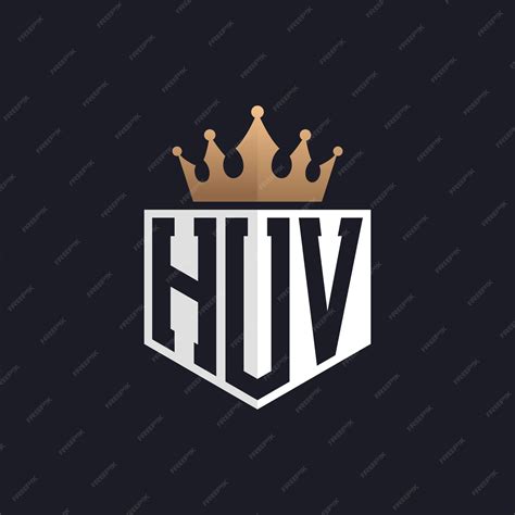 Premium Vector Luxury Huv Logo With Crown Elegant Initials Huv Letter Logo For Exclusive