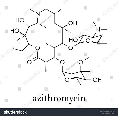 Azithromycin Antibiotic Drug Macrolide Class Molecule Stock Vector Royalty Free 2086558798