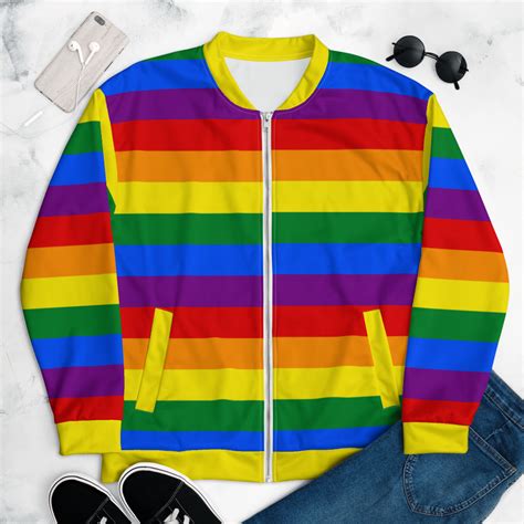 Rainbow Gay Flag Bomber Jacket Unisex Size Sporty Chimp Legging