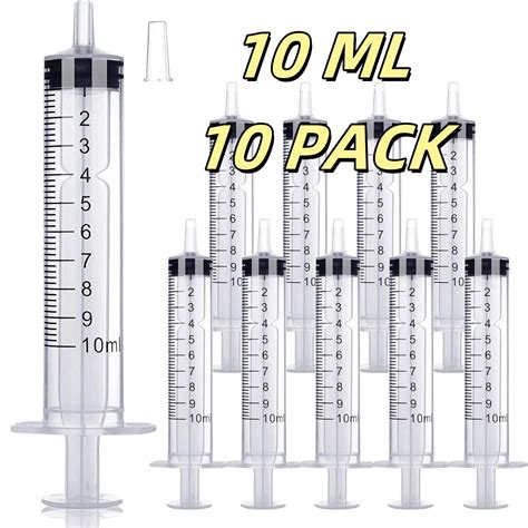10 Pack 10ml Cc Plastic Syringe Small Syringe With Tip Cap